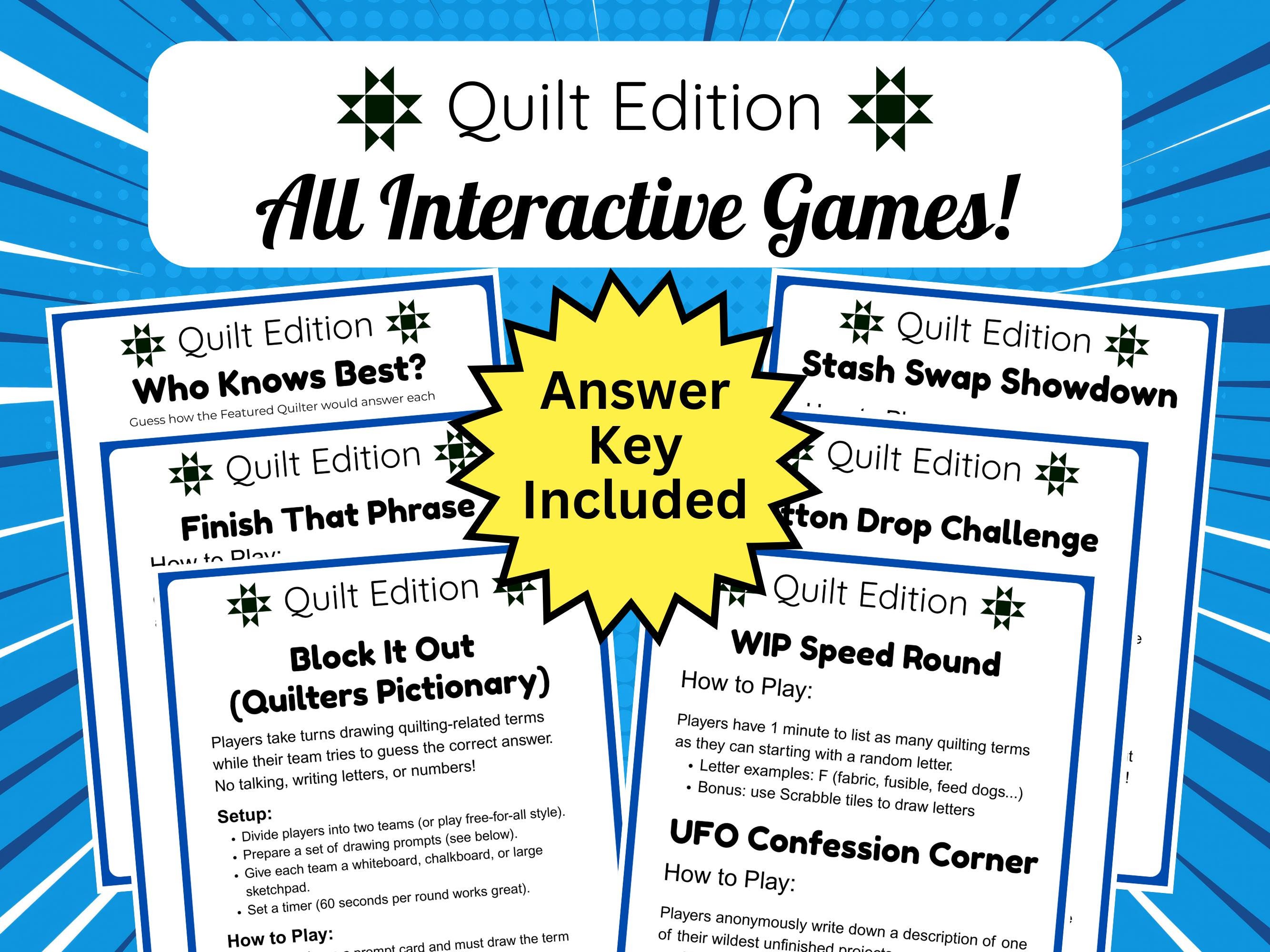 Quilting Games Bundle: 25 Fun Activities for Quilt Retreats & Guilds ...