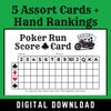 Poker Run Printable Scorecard, Poker Run Score Card, Poker Run Score ...