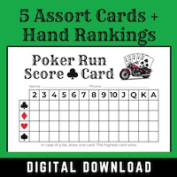 Poker Run Printable Scorecard, Poker Run Score Card, Poker Run Score ...