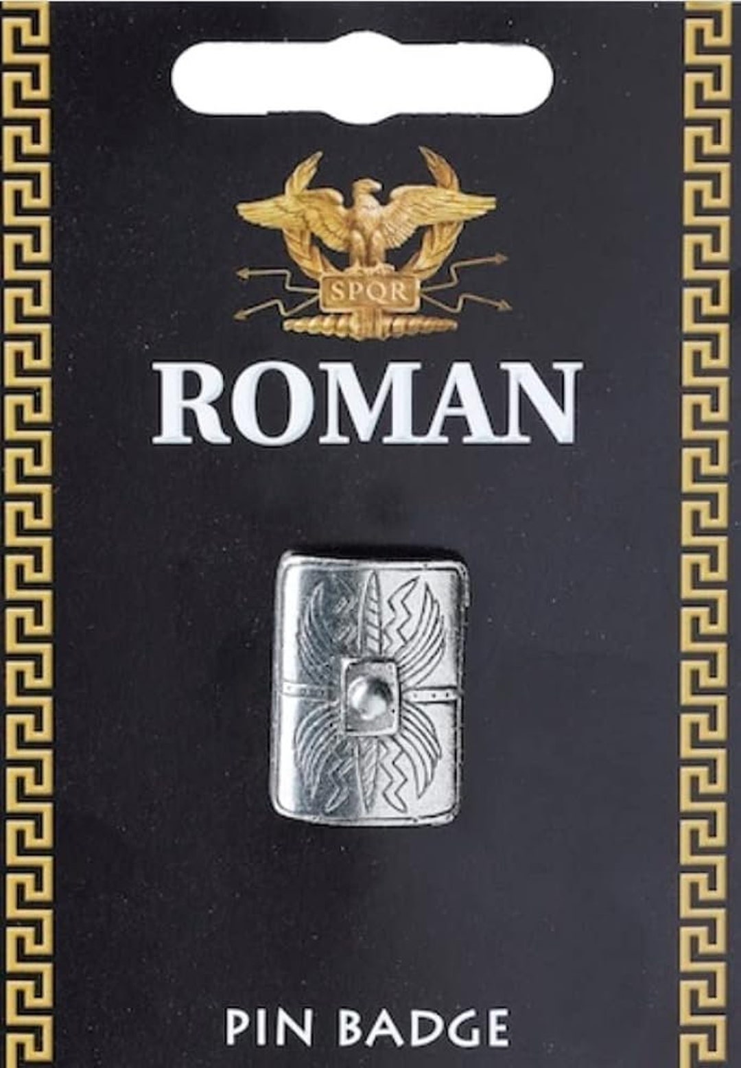 Roman Shield Pin Badge Brooch in Pewter on Display Card - Etsy