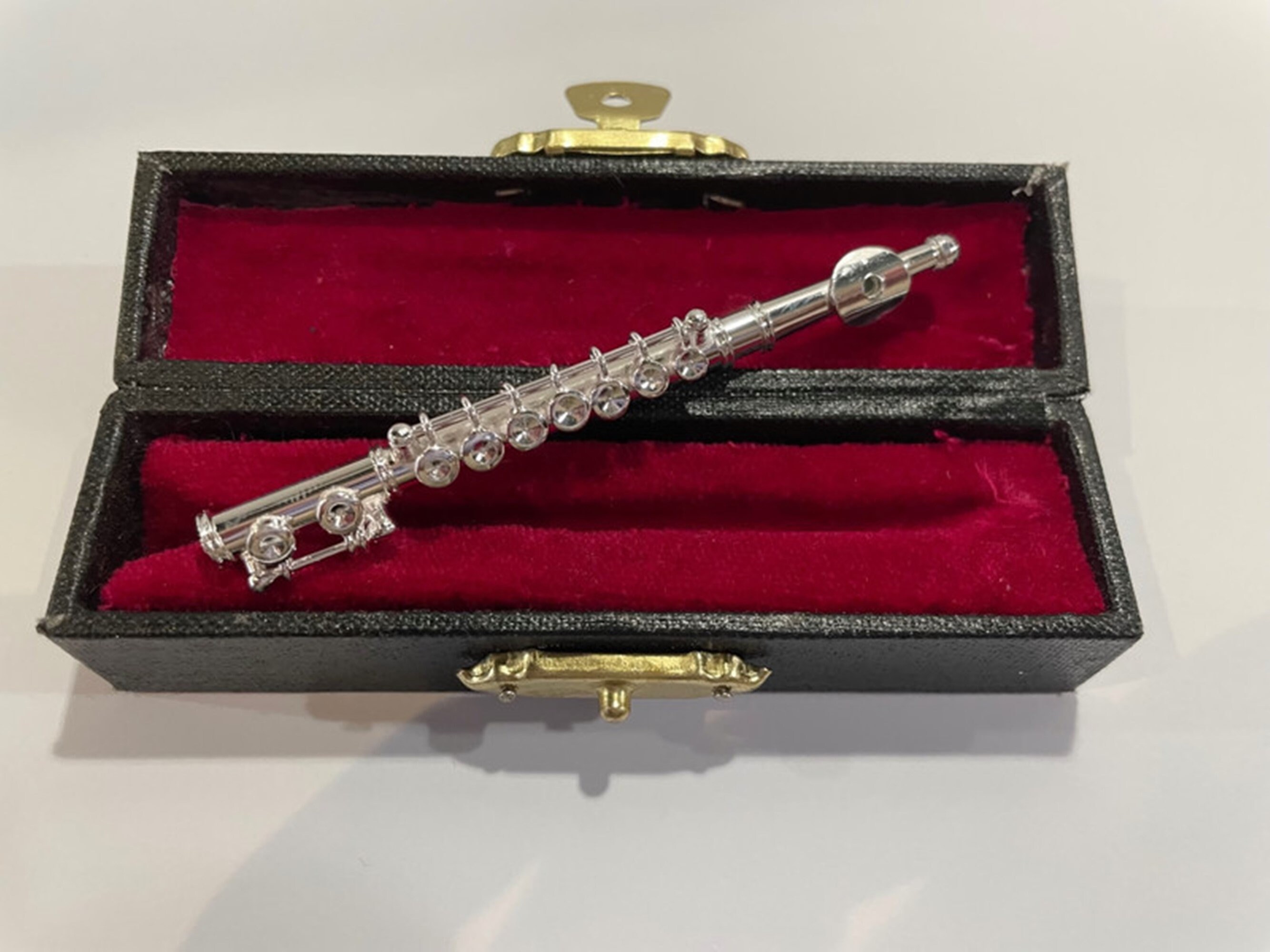 Miniature Silver Flute 1:12th Scale Dolls House Musical Instrument ...