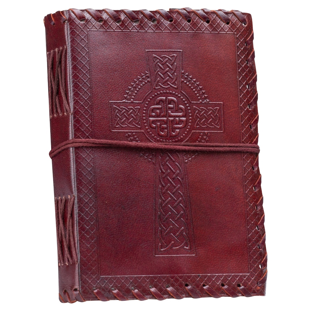 HANDMADE LEATHER JOURNAL, Celtic Cross Leather Notepad 200 Pages ...