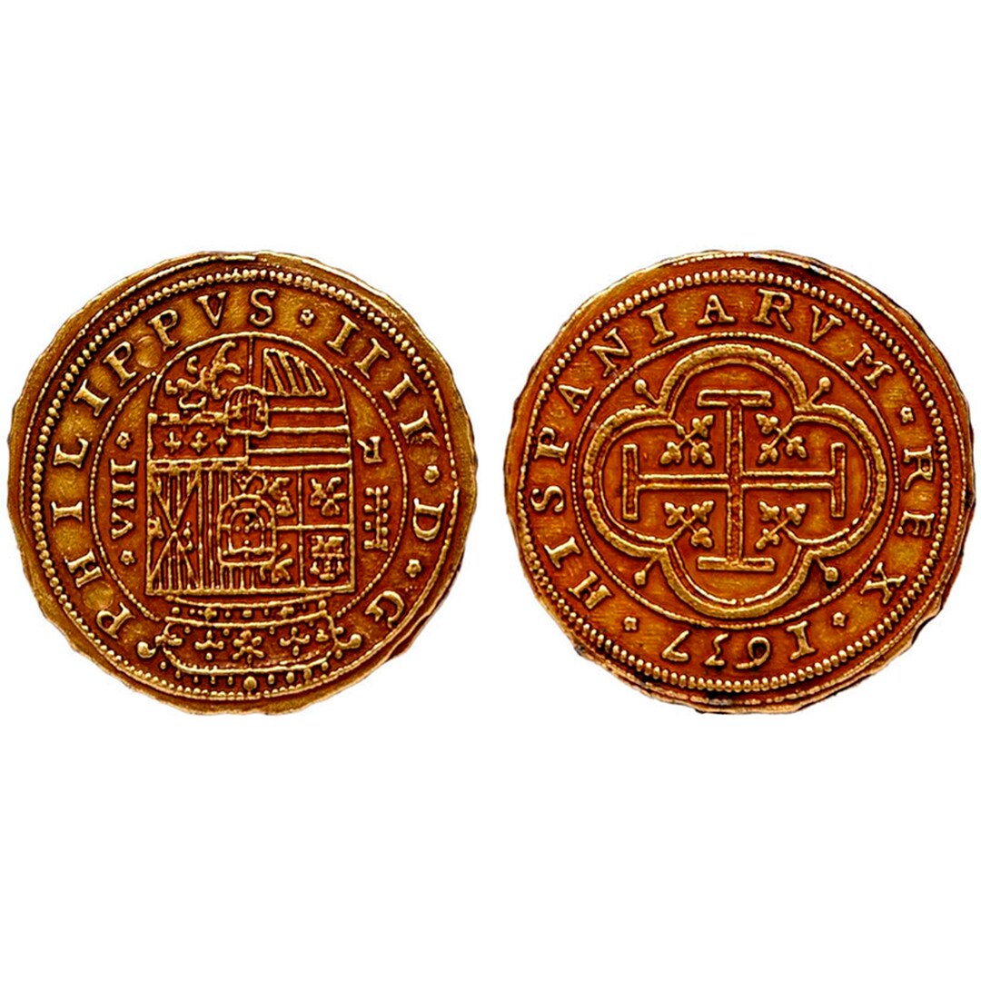 2 X Replica Escudos Gold Coloured Metal Spanish Armada Coins G73 - Etsy ...