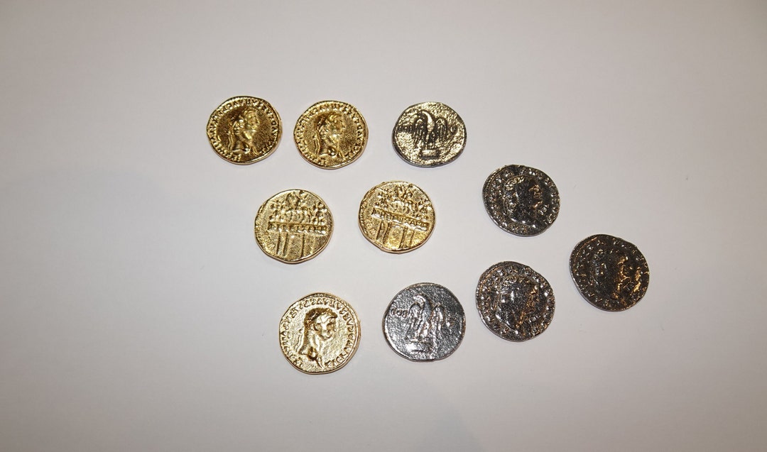 Set of 10 Reproduction Roman Coins Gold Aureus of Claudius Silver ...