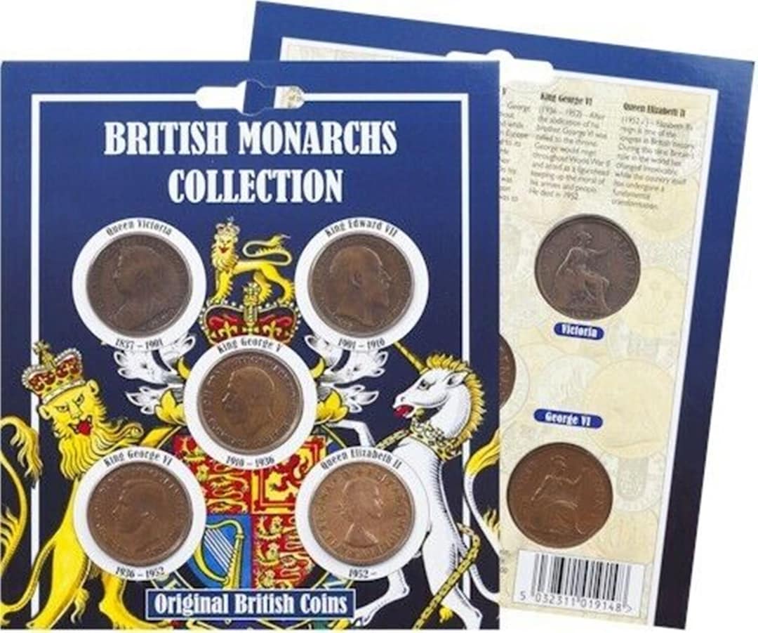 British Monarchs Collection Set of 5 Original Coins 1895-1967 - Etsy
