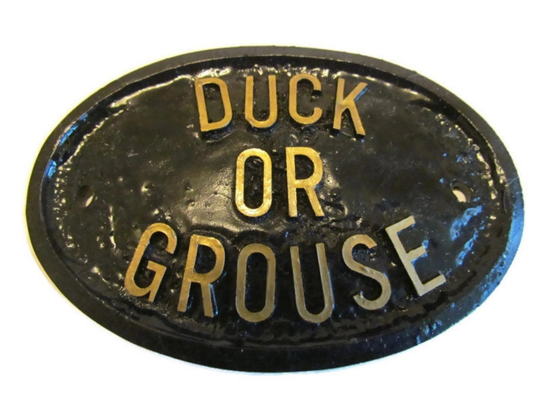 Duck or Grouse Low Beam Doors Wall Sign in Black With Gold Raised ...