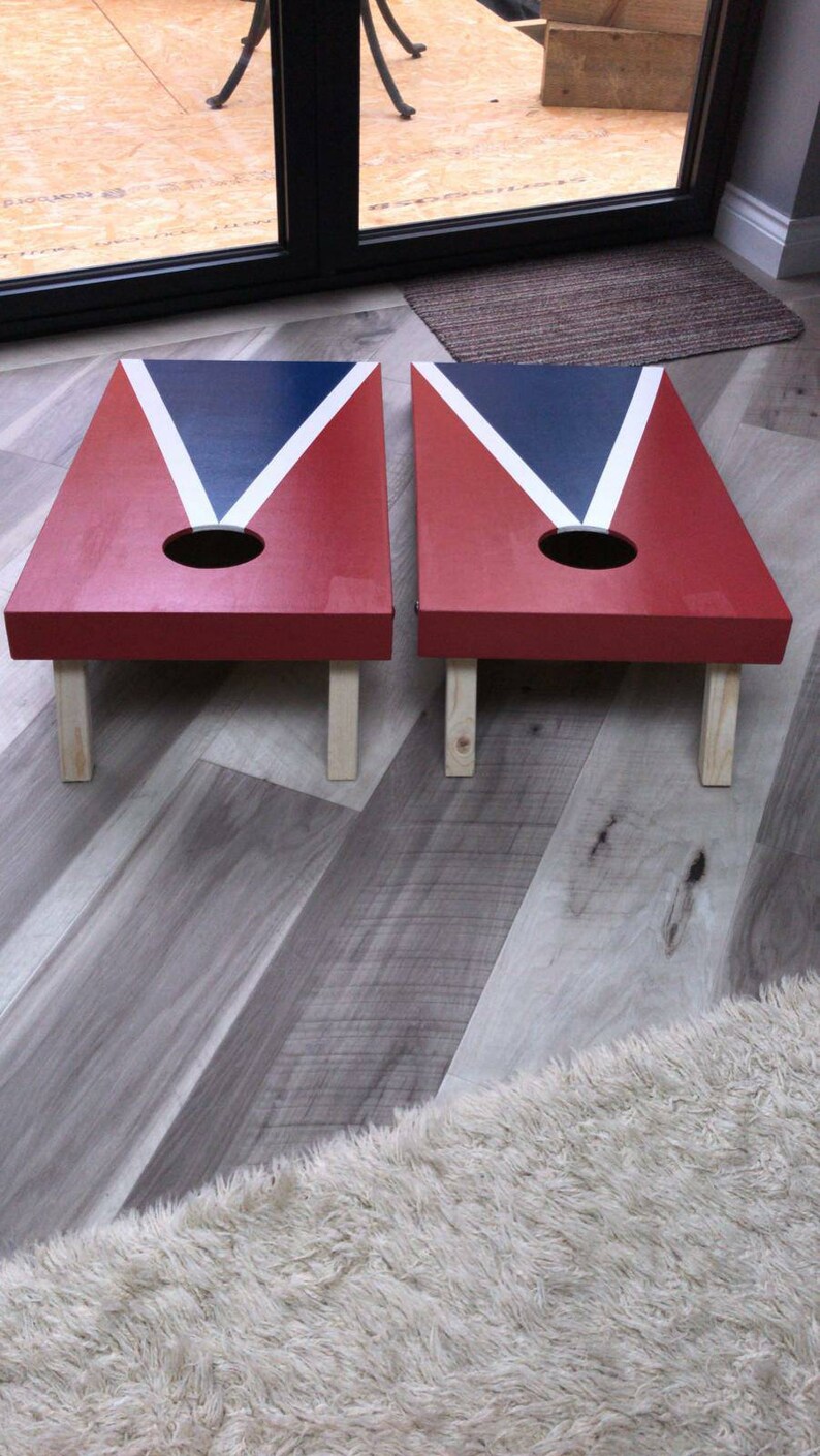 Red and Blue Cornhole Game With 8 X Throwing Bags bean Bag - Etsy
