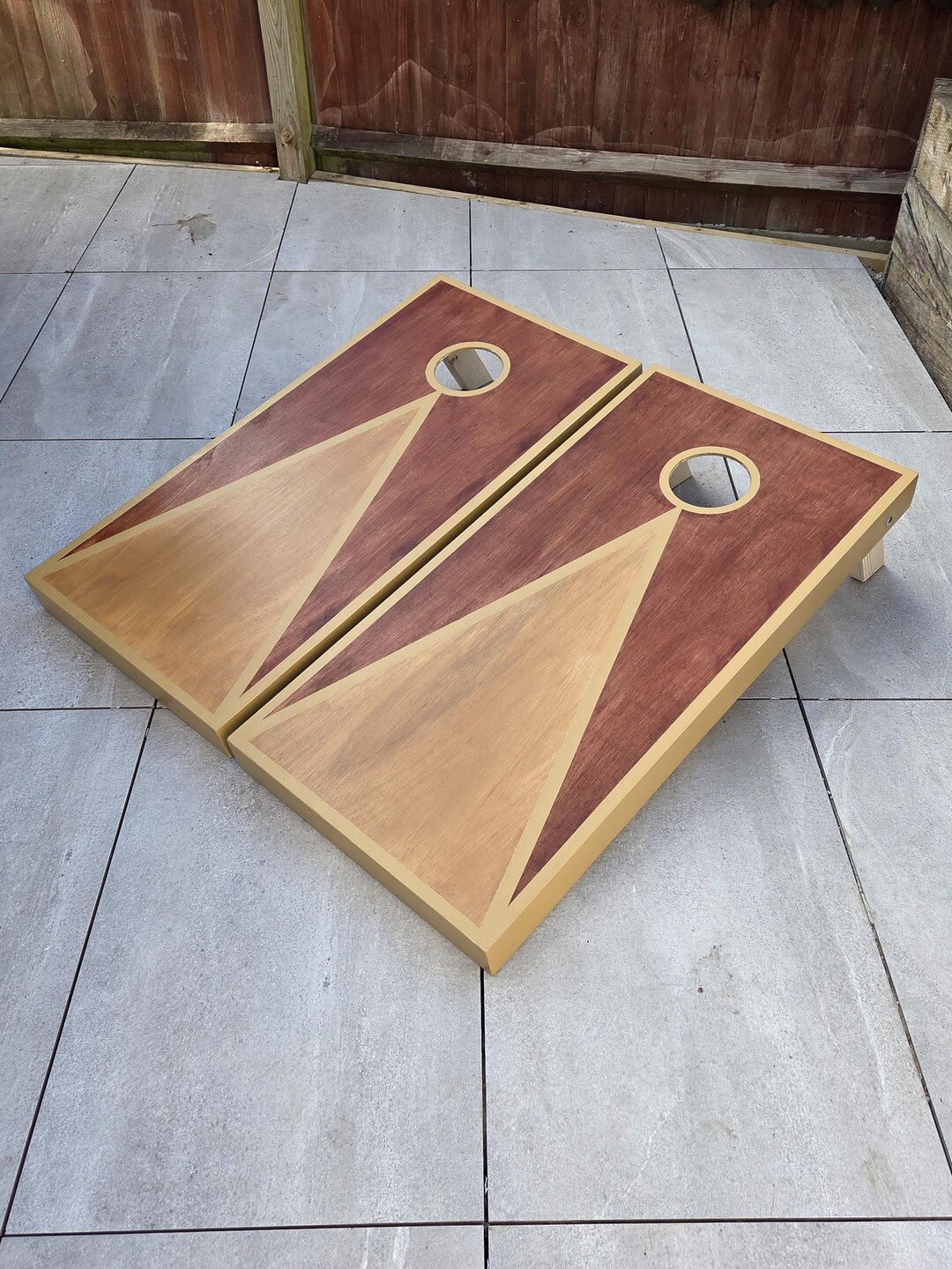 Cornhole Board Set Teak/ Light Oak : Outdoor Garden Game With Bean Bags ...