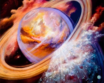 Original Abstract Space Art Outer Space Decor Original | Etsy