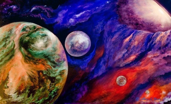 Planets Abstract Painting