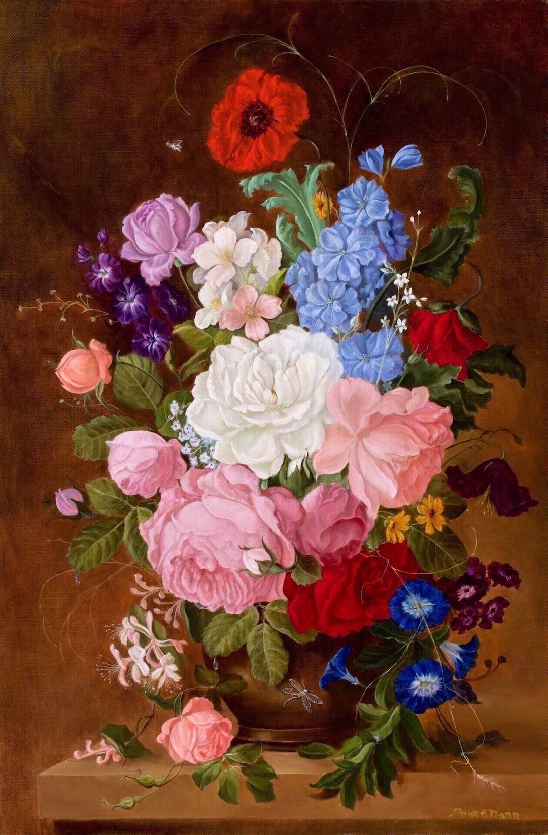 Flowers.boquet Baroque Style.still Life. Floral Arrangement.home Decor ...