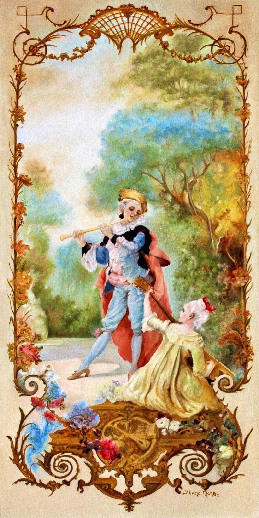 Music on the Street (rococo Art).musical Romantic.homedecor.landscape ...