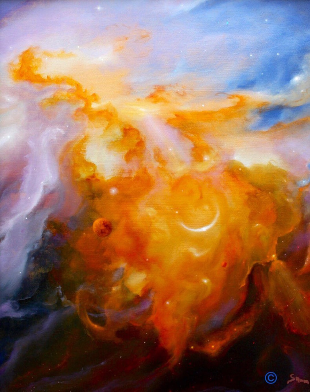 Space Art - Astronomy Art - Original Oil Painting - 'other Worlds'. - Etsy