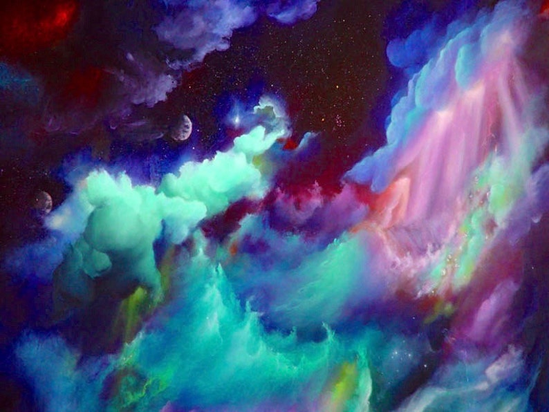 Astronomy Art as Large Abstract Oil Painting on Canvas Space - Etsy