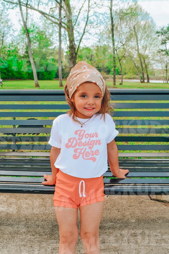 Kids White T-shirt Mockup Model Childs Boho Toddler Shirt - Etsy
