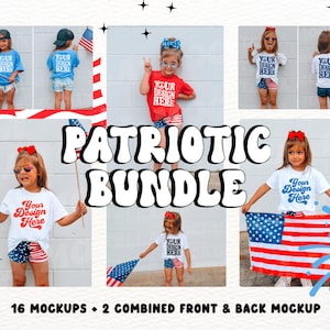 Kids 4th of July Patriotic T-shirt Model 18 Mockups Bundle | Comfort ...