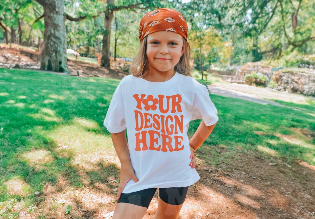 Kids Gildan 5000B T-shirt Mockup Model | Childs White Shirt Mock up ...