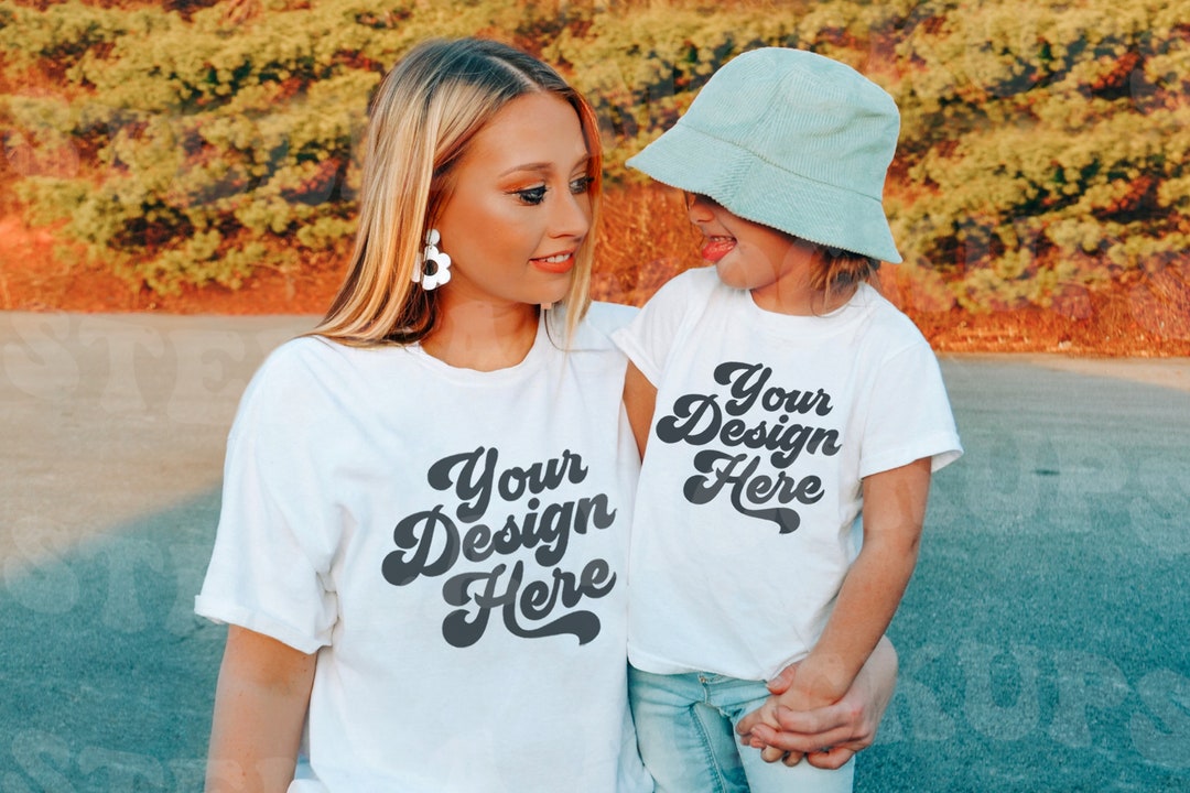 Mommy and Me White T-shirt Mockup Models | Mother Daughter Shirt ...