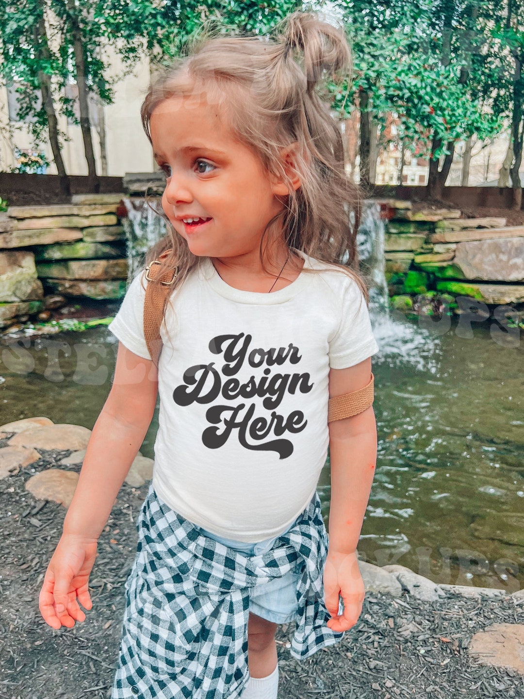 Kids Natural T-shirt Mockup Model Rabbit Skins 3321 | Childs Cream off ...