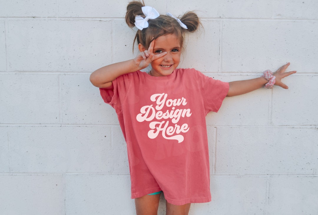 Kids Comfort Colors C9018 Youth Cummin T-shirt Mockup Model | Toddler ...