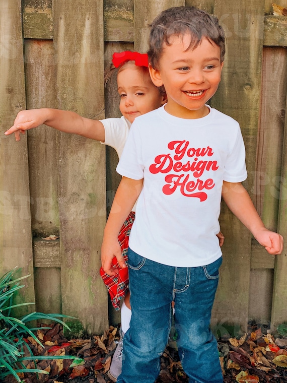 Kids White T-shirt Mockup Model Childs Boho Shirt Mock up | Etsy