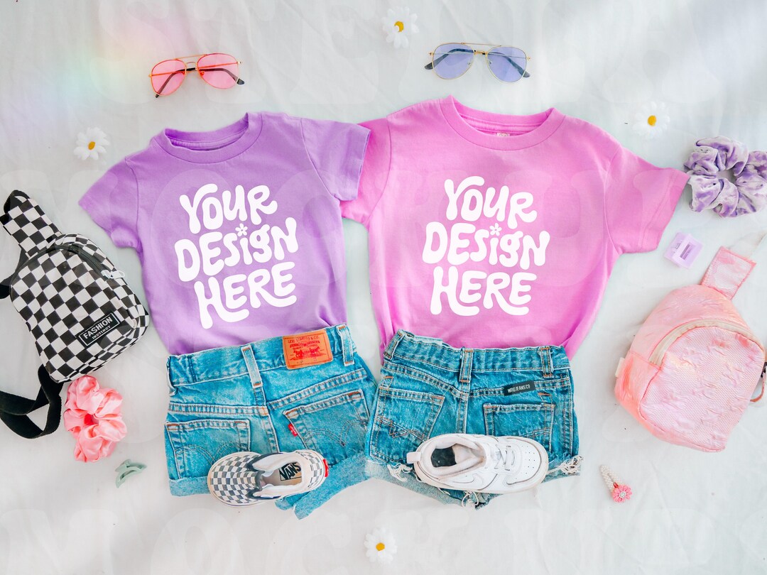 Toddler Rabbit Skins 3321 Lavender & Raspberry Kids Flatlay T-shirt ...