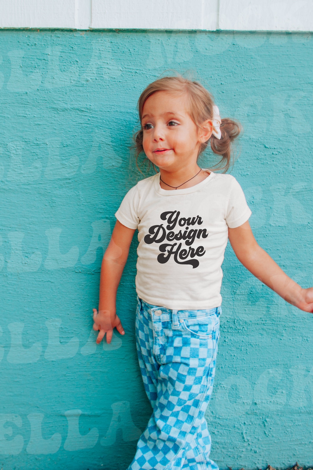Kids Natural T-shirt Mockup Model | Childs Cream off White Shirt SVG ...