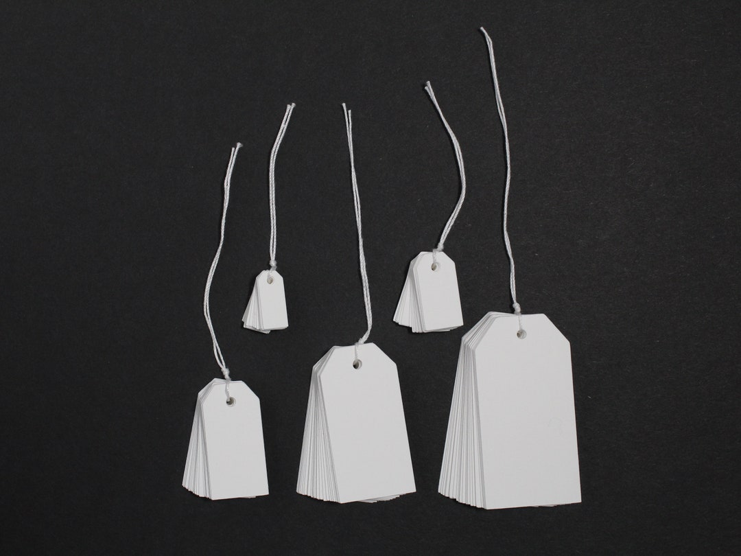 Classic White Tags String Included untied 5 Sizes to Choose From - Etsy