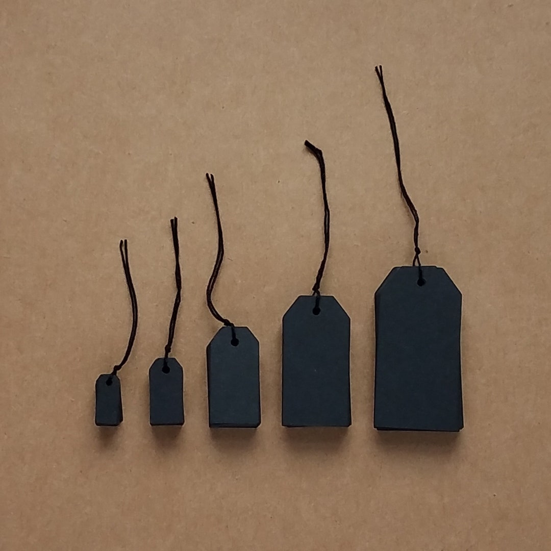 50 Black Tags String Included untied 5 Sizes to Choose From - Etsy