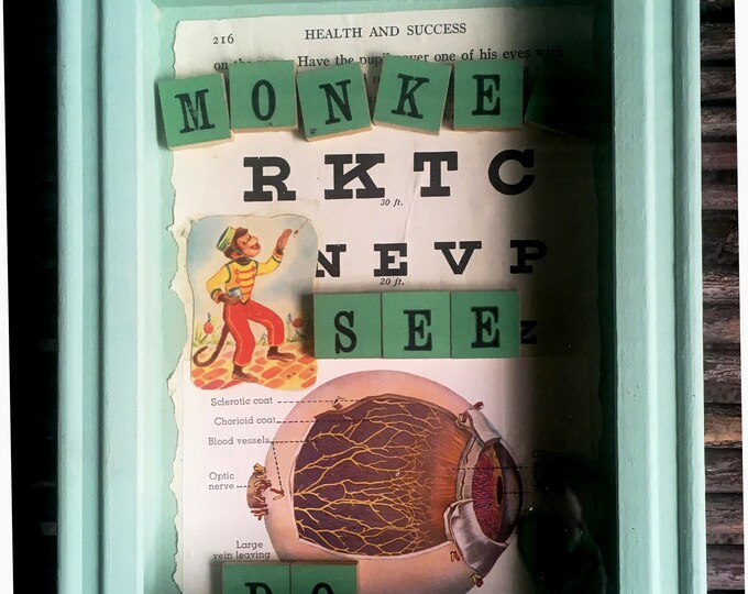 Whimsical Decor, Shadow Box Collage W Vintage Ephemera and Letters - Etsy