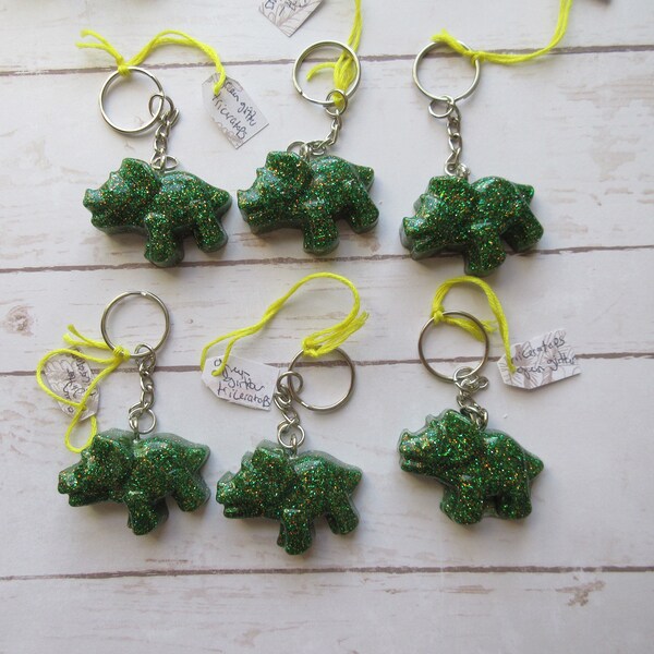 Green Dinosaur Keychain - Etsy
