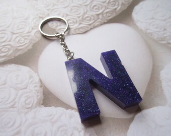 Letter N Keychain | Etsy