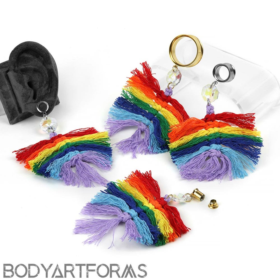 Steel Rainbow Tassel Eyelets 2g, 0g, 00g/10mm, 12mm, 9/16, 5/8, 3/4 ...