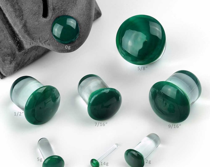 Single Flare Aquamarine Dome Plugs 14g, 12g, 10g, 8g, 6g, 4g, 2g, 1g ...