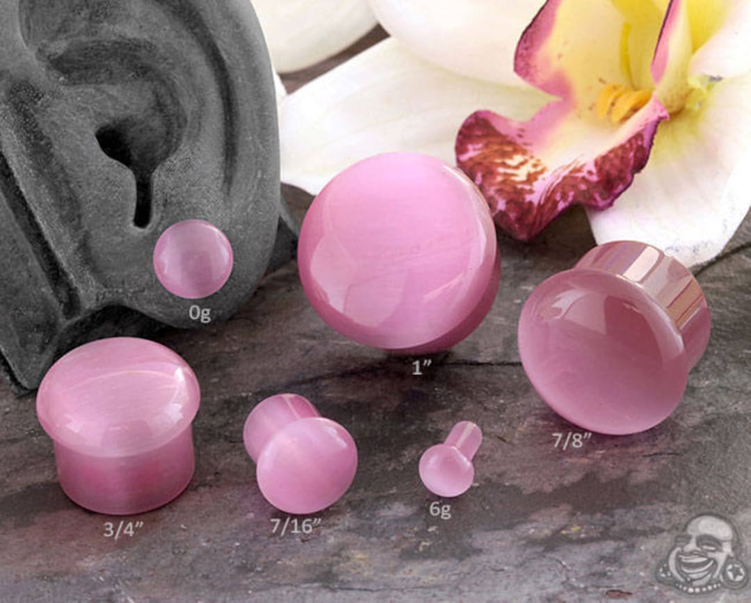 SF Rose Cat Eye Plugs 6g, 4g, 2g 6mm, 0g, 00g 10mm, 7/16, 1/2, 9/16 , 5 ...