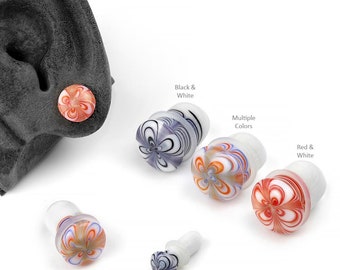 Single Flare Twilight Blue Glass Plugs 8g, 6g, 4g, 2g, 1g, 0g, 00g, 1/2, 9/16, 5/8 sold as Pairs ...