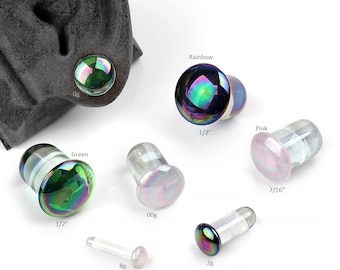 Single Flare Twilight Blue Glass Plugs 8g, 6g, 4g, 2g, 1g, 0g, 00g, 1/2, 9/16, 5/8 sold as Pairs ...