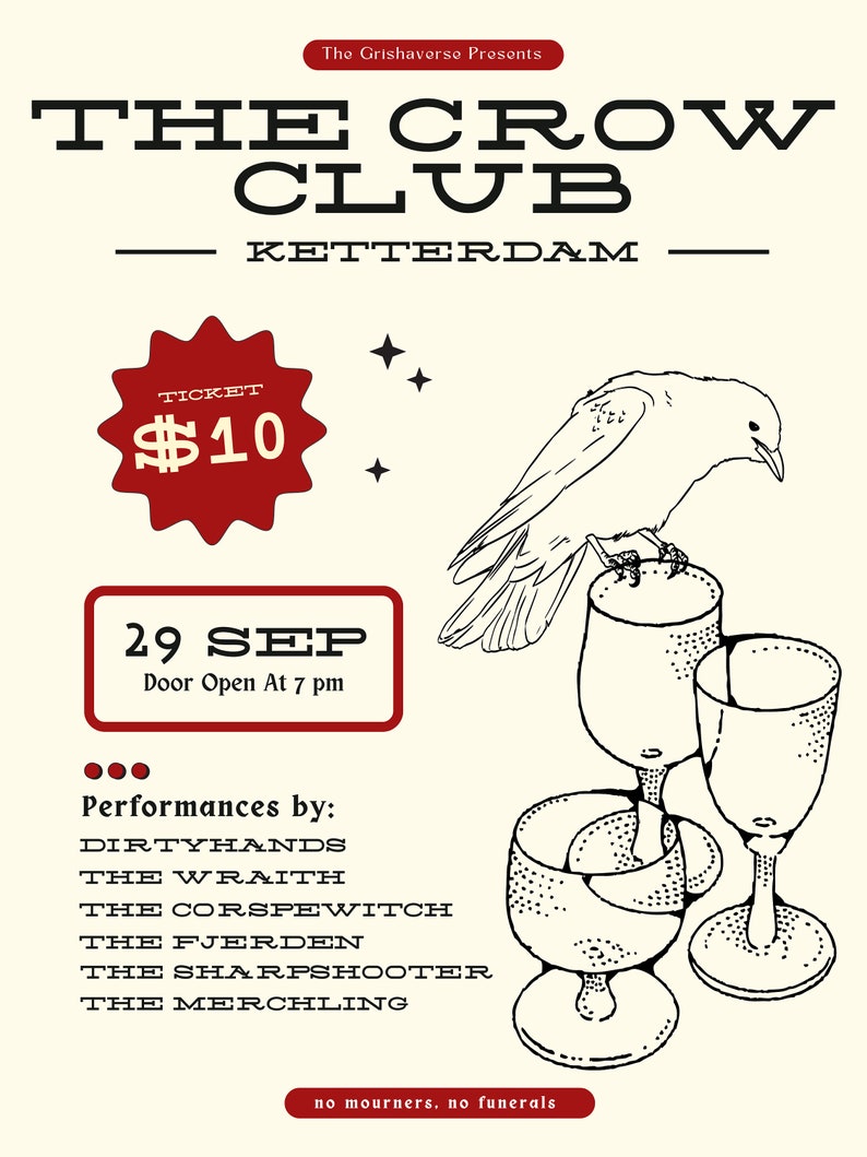 The Crow Club // Six of Crows (digital Poster) - Etsy