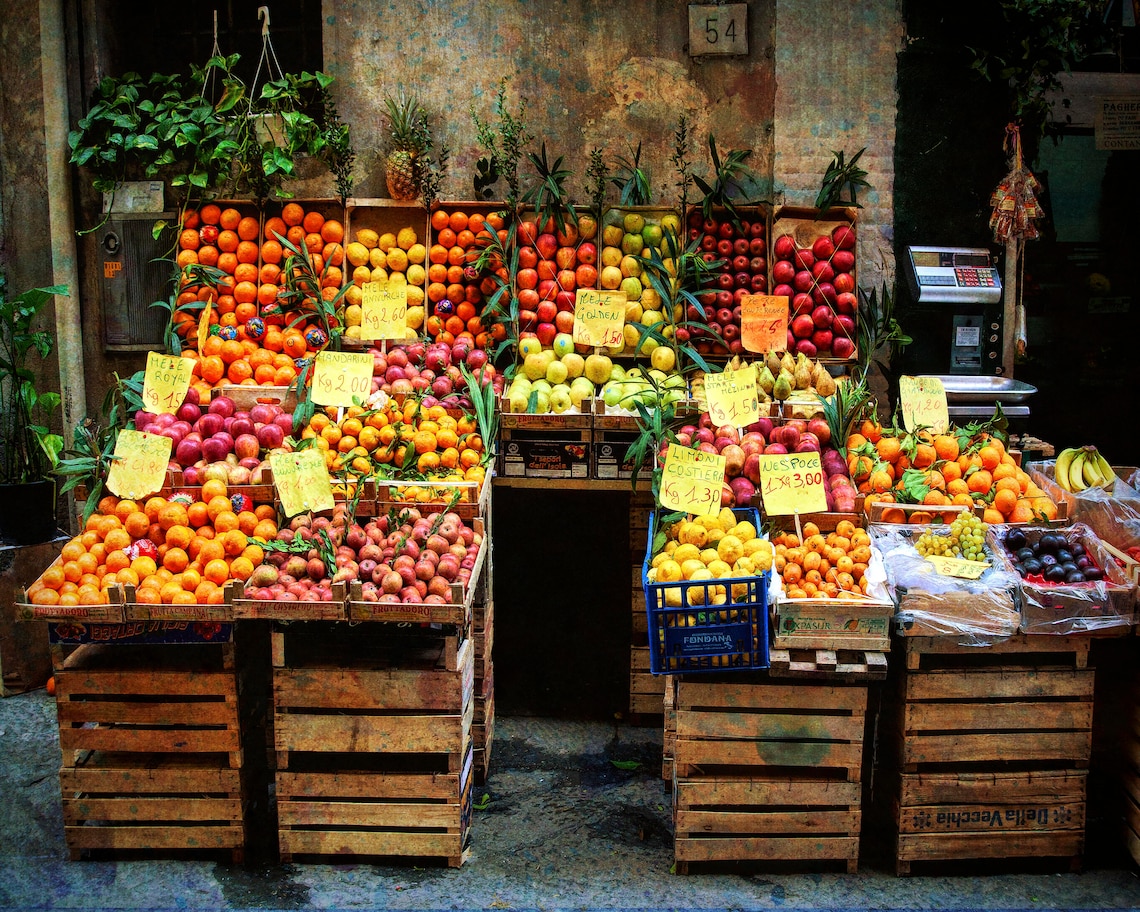 Italy, Italy Photo, Napoli Italy, Naples Print, Fruit Vegetable Market ...