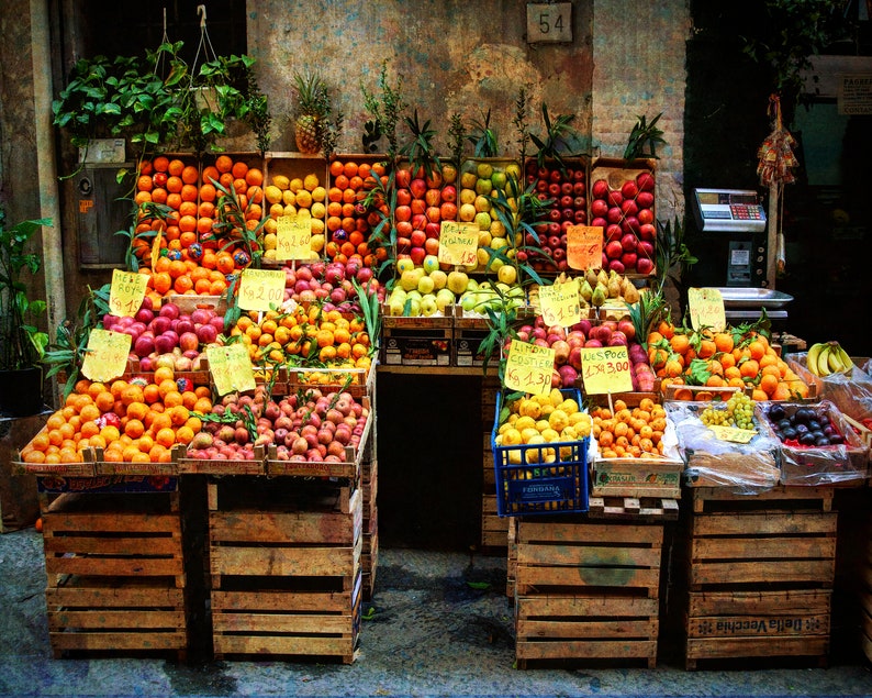Italy, Italy Photo, Napoli Italy, Naples Print, Fruit Vegetable Market ...