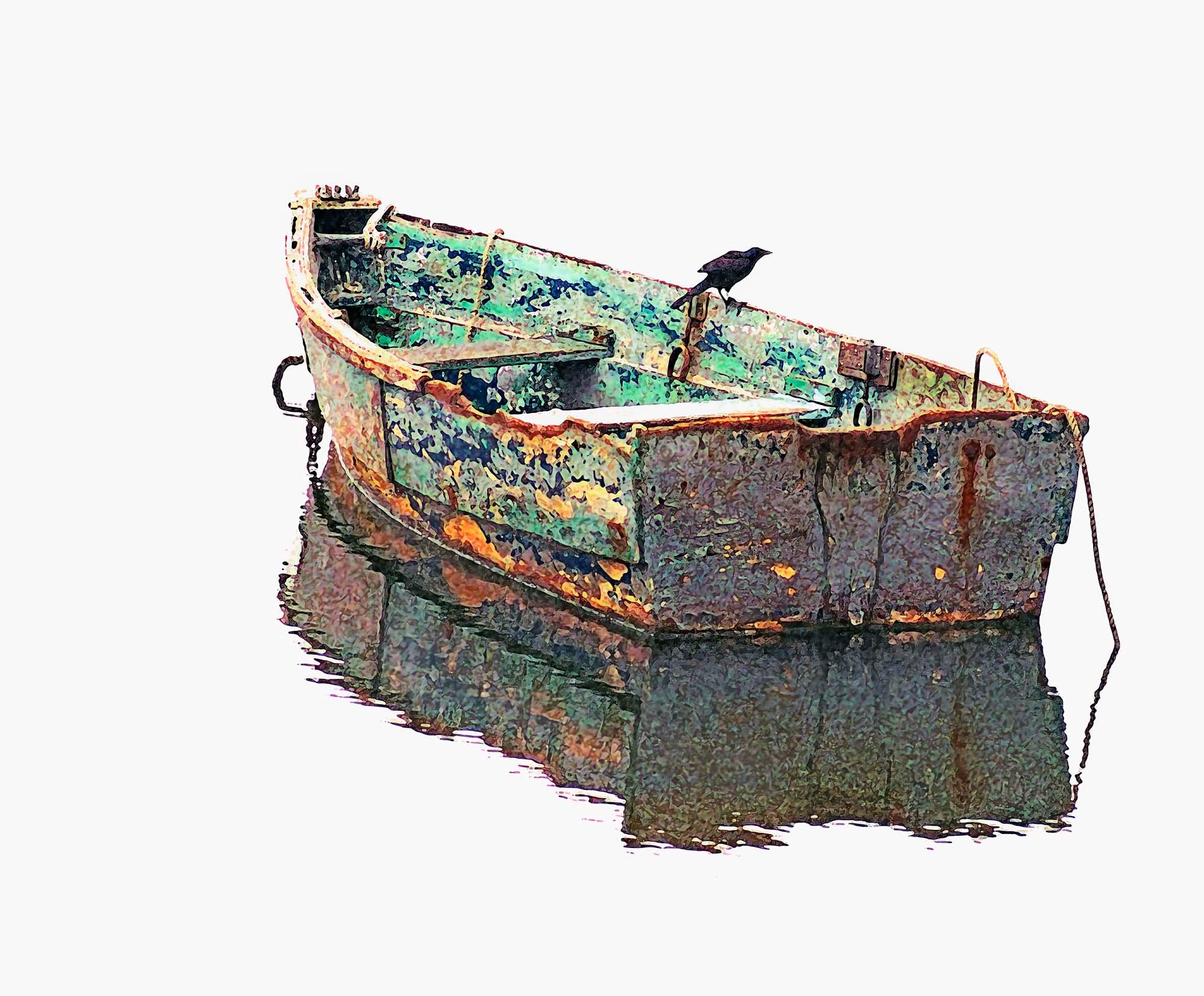 Vintage Wooden Row Boat