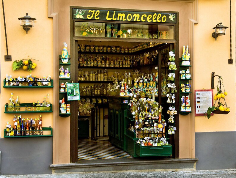 Limoncello Shop, Amalfi Coast, Limoncello Print, Limoncello Photograph ...