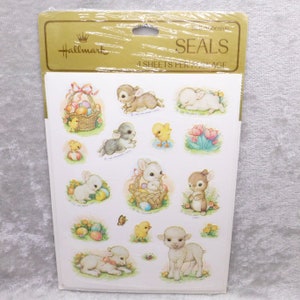 Vintage Hallmark Sticker Sheets Easter Bunny Rabbits Chicks Baby ...