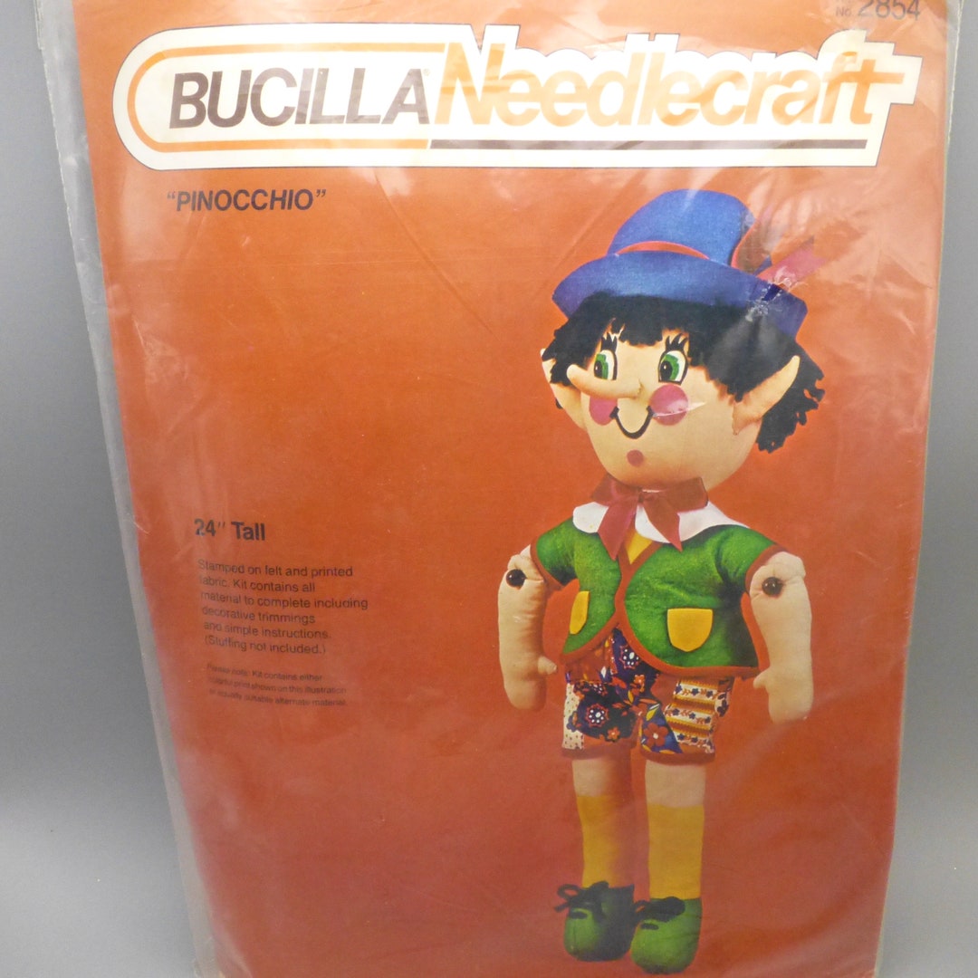 Vintage Bucilla Kit Pinocchio Fabric Felt Doll 2854 24" Tall - Etsy