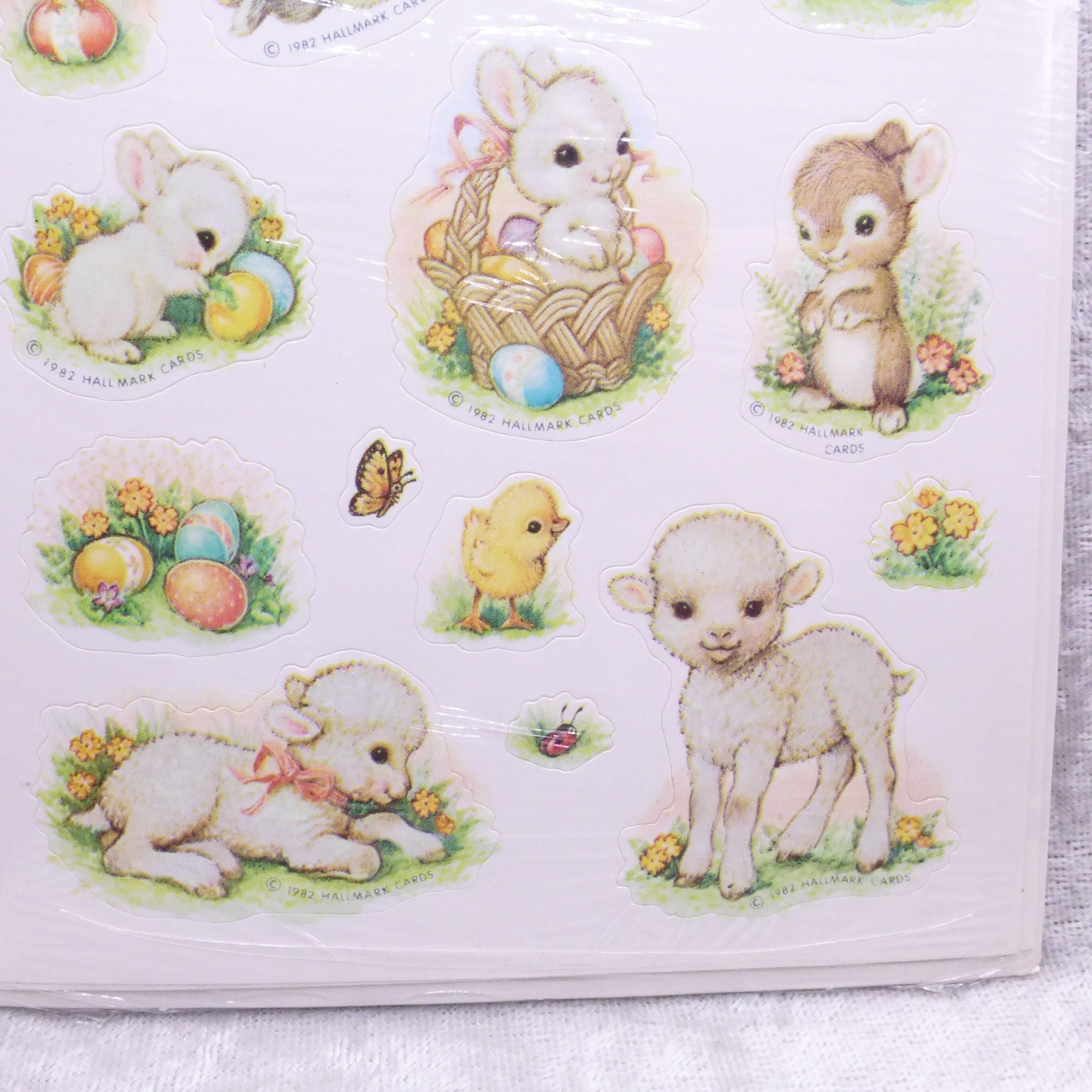 Vintage Hallmark Sticker Sheets Easter Bunny Rabbits Chicks Baby ...