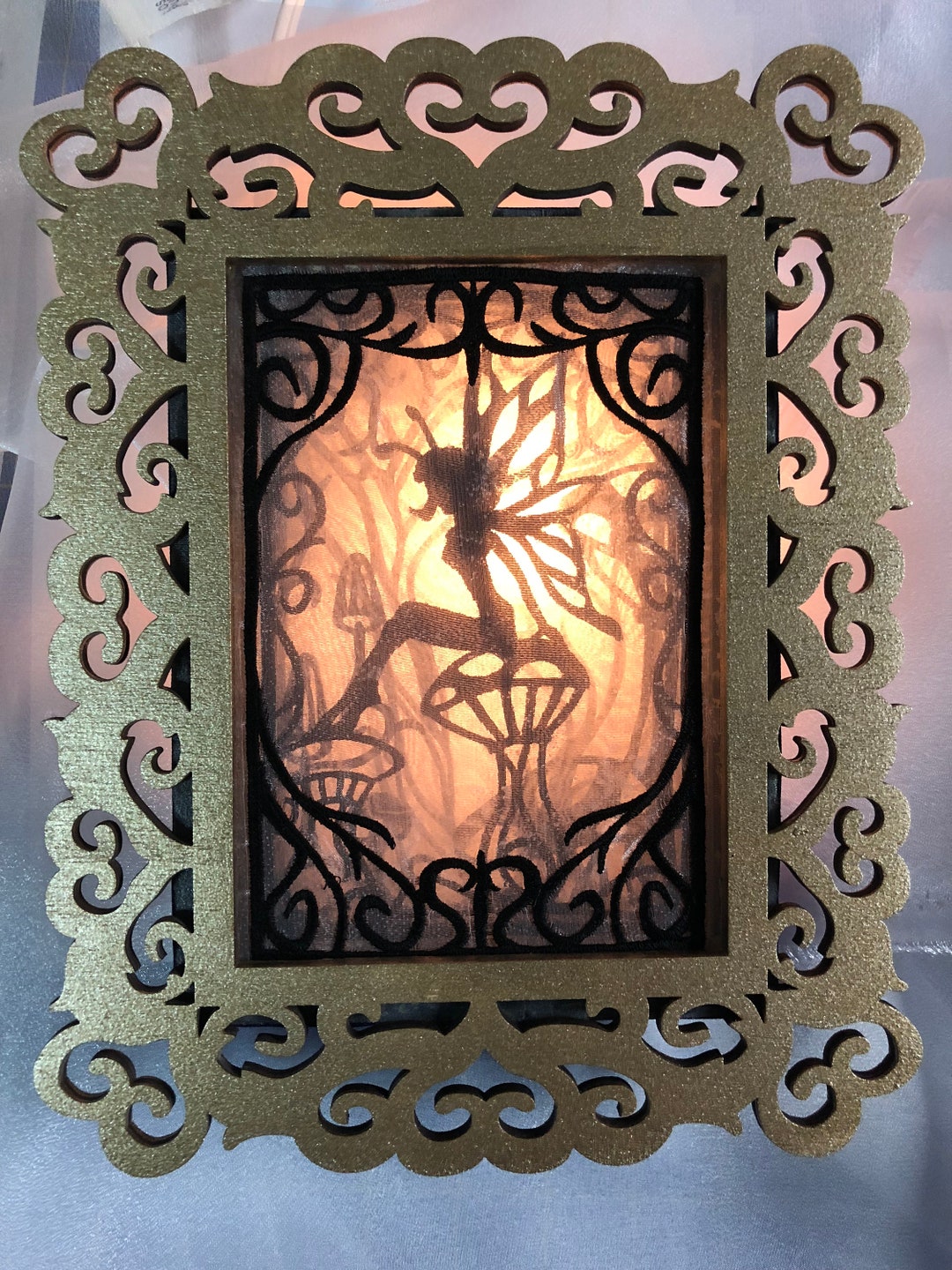 Shadow Box Embroidered Wonderment: Magic Fairy Garden - Etsy