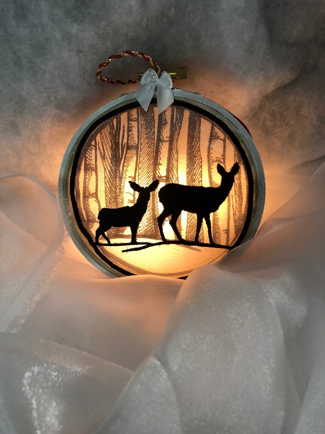 Embroidered Wonderment : Shadow Box Ornaments. - Etsy