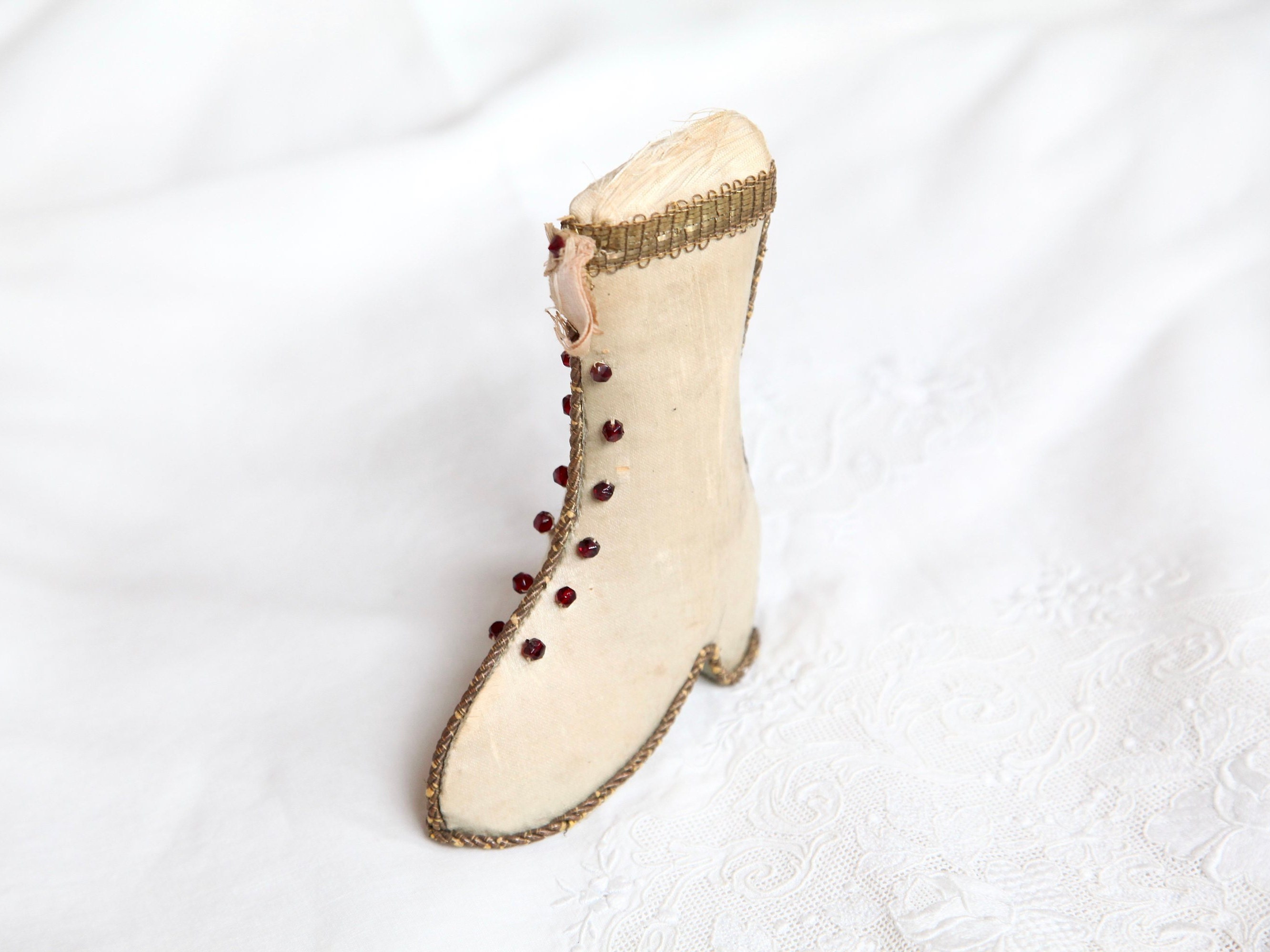Antique Handmade Pincushion Victorian Boot Pin Cushion - Etsy