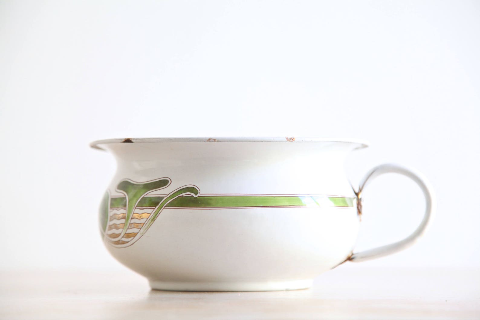 French Enamel Chamber Pot Vintage Enamel Plant Pot Hand - Etsy