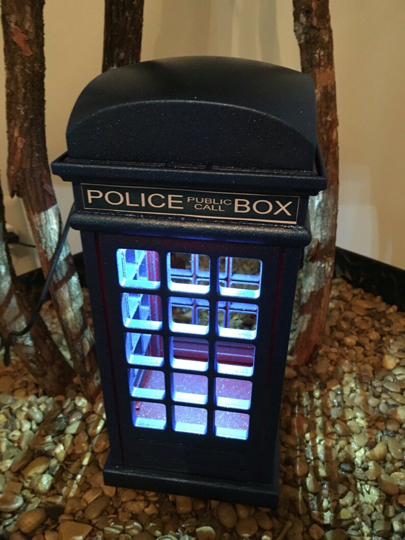 Dr Who tardis inspired lamp tardis lamp Dr who lamp accent | Etsy